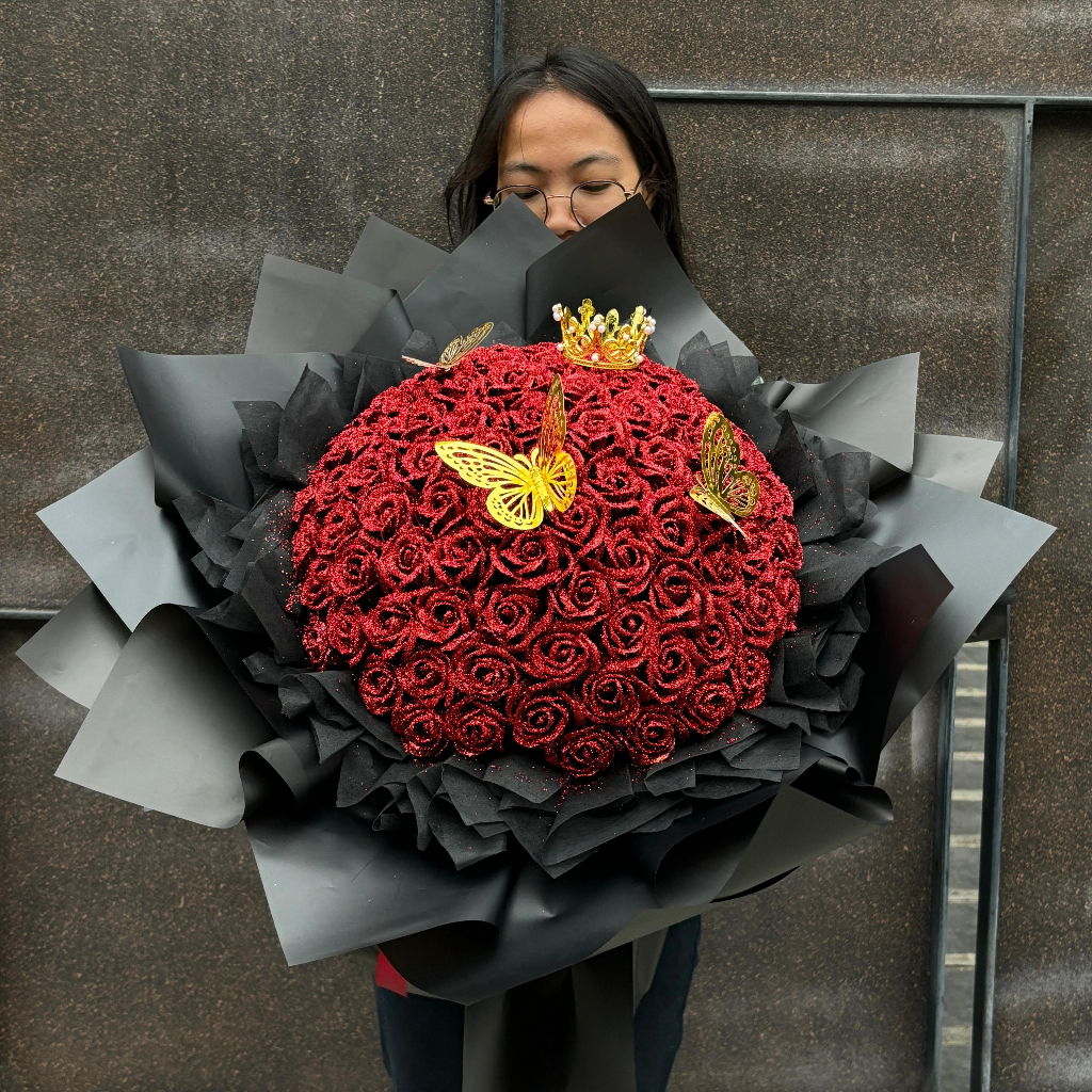 Jual [100 Kuntum Glitter Rose Soap] Buket Bunga MawarTerdekat Hadiah ...