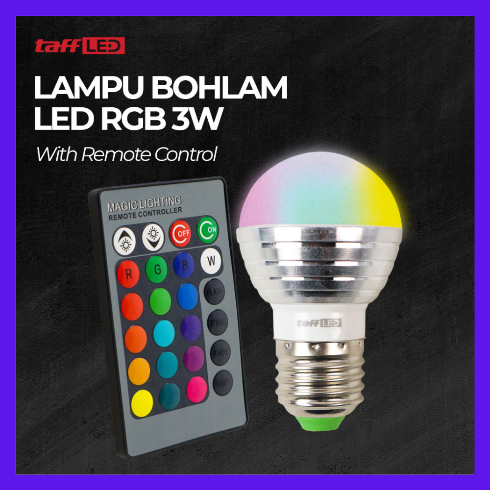 Jual Lampu Smart LED LAMPU BOHLAM LED RGB BERUBAH WARNA REMOTE CONTROL ...