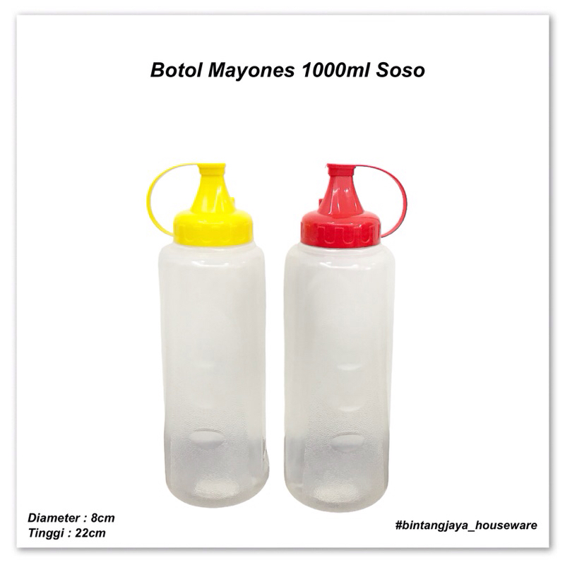 Jual OBRAL Botol Mayones 1000ml Soso (1Lusin) | Shopee Indonesia