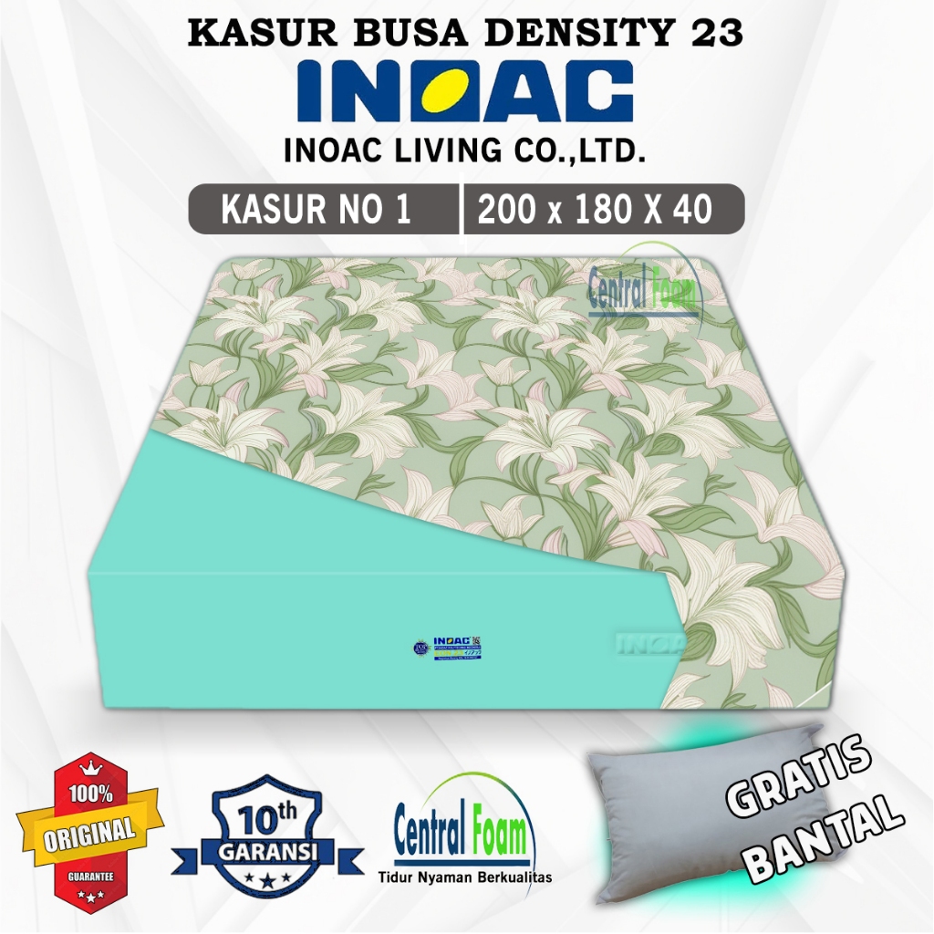 Jual Kasur Busa Inoac No1 Ukuran 200 x 180 x 40 cm EON Density 23 Asli ...