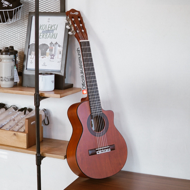 Jual Gitar Klasik Mini 3/4 Nylon Cowboy Coklat Tua Cutway Custom ...