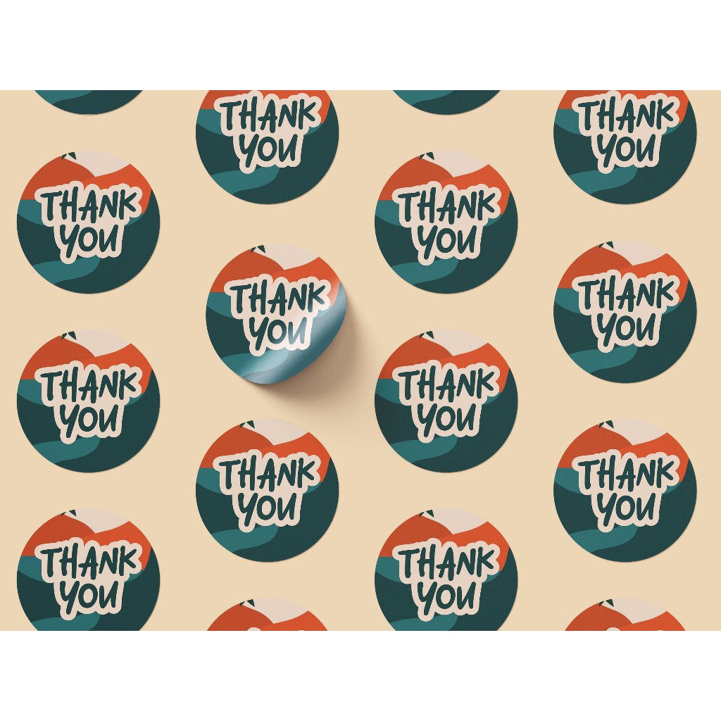 Jual Sticker Terima Kasih Lebel Makanan Lucu Bulat Anti Air Custom Free ...