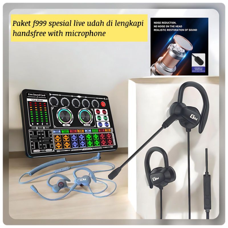 Jual Paket F999+Handsfree Microphone set Spesial Live dilengkapi ...
