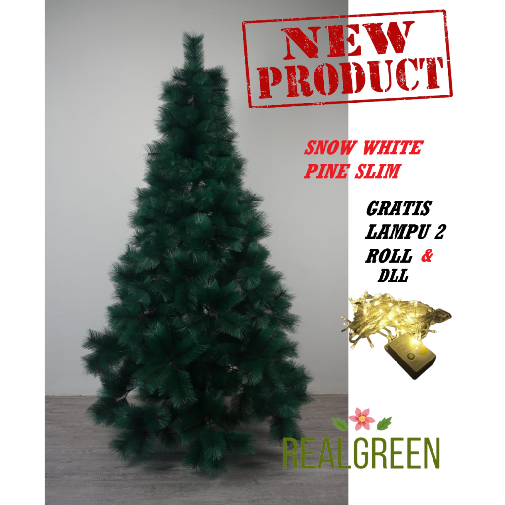 Jual Pohon Natal Snow White Pine Tree SLIM Ramping 4ft 120cm 1,2m 120 ...