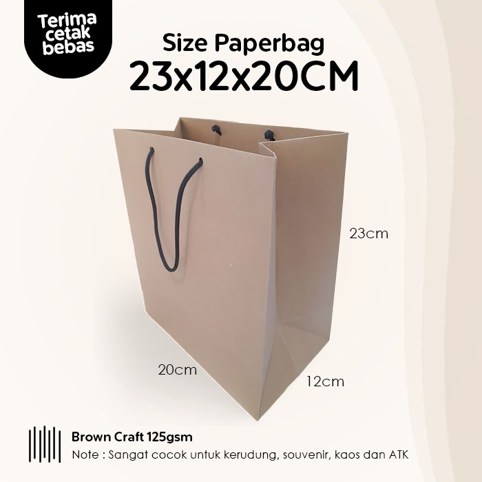 Jual Paper Bag Kado Uk. 23x12x20 CM, Papper Bag Coklat Packing Olshop ...