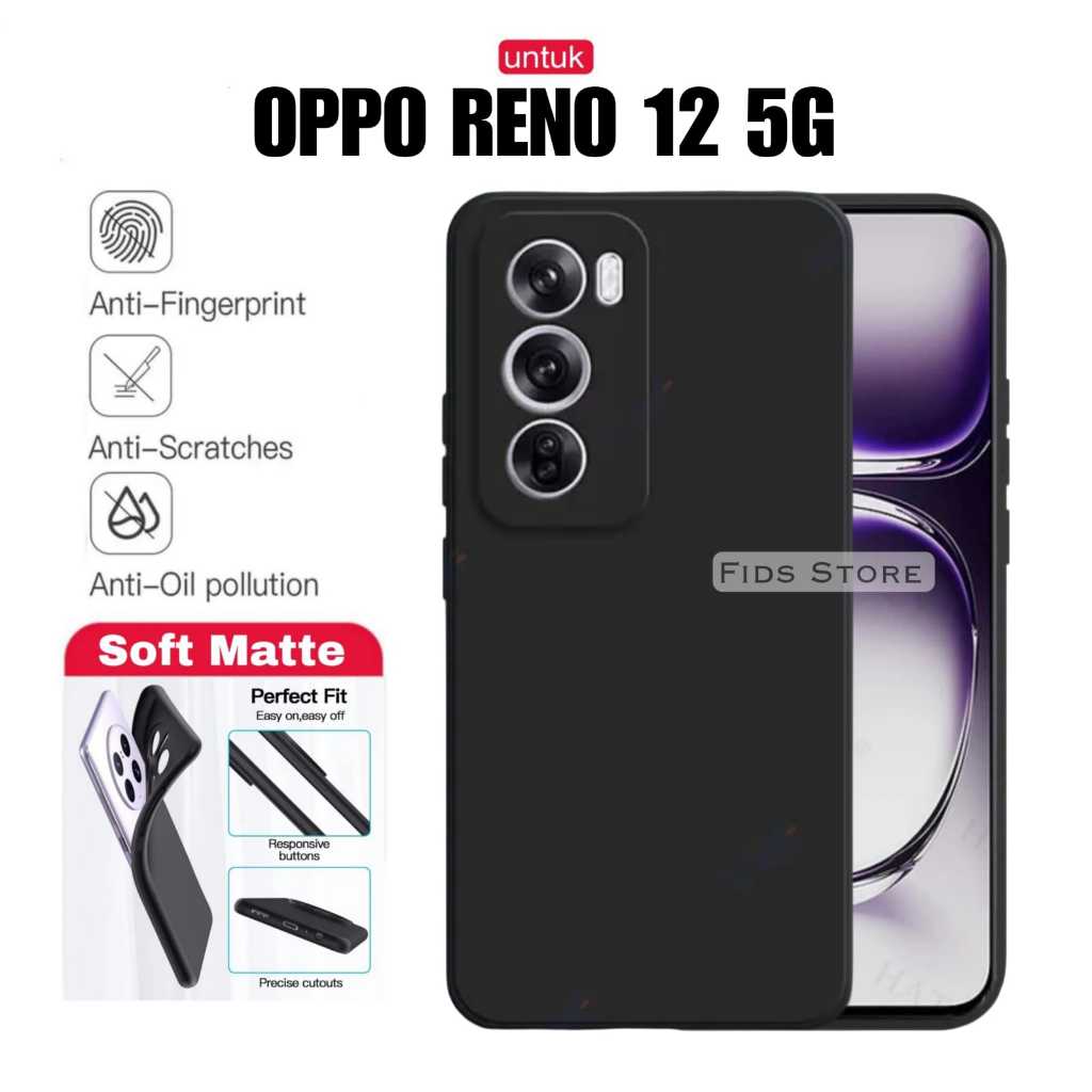 Jual Soft Case OPPO RENO 12 5G | RENO 12 PRO 5G Case Black Casing ...
