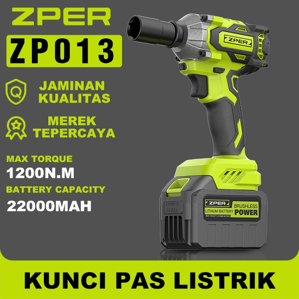 Jual ZPER Cordless Impact Wrench Brushless impact baterai wrench Mobil Mesin Bor Untuk Baut ...