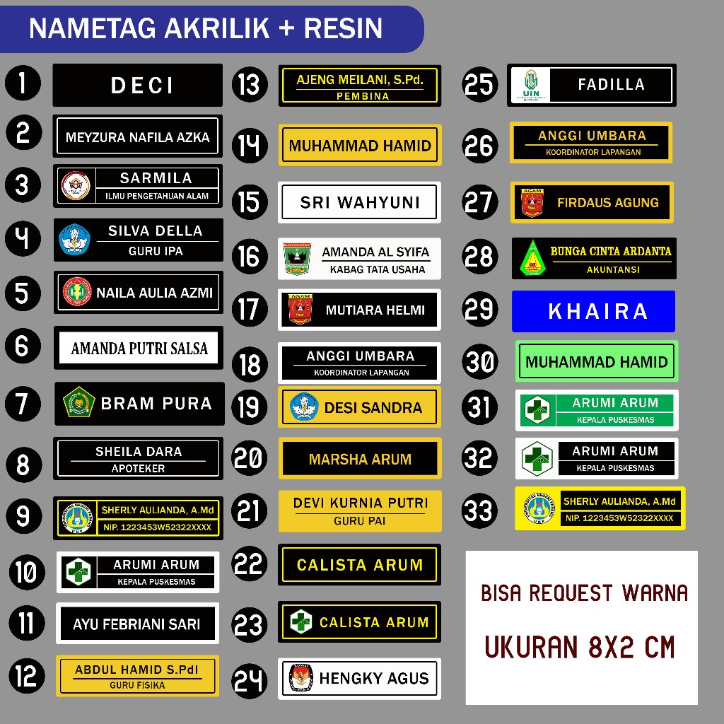 Jual NAMETAG TERLENGKAP | Shopee Indonesia