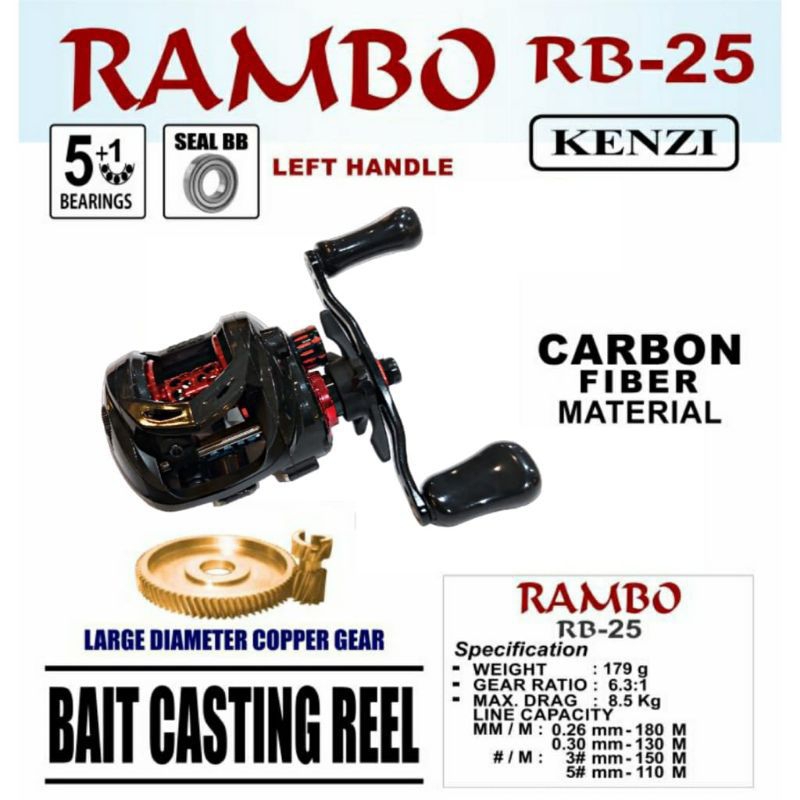 Jual Reel BC Kenzi Rambo RB-25 (Handle Kiri) | Shopee Indonesia