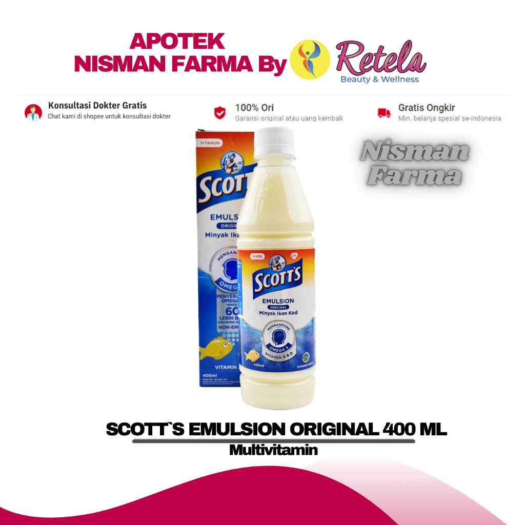 Jual SCOTT`S EMULSION ORIGINAL 400 ML | Shopee Indonesia