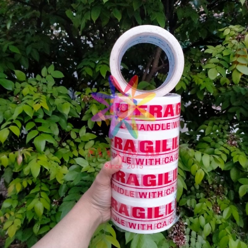 Jual Lakban Isolasi Tape Fragile Pajero 54 Meter / Lakban Fragile Besar ...