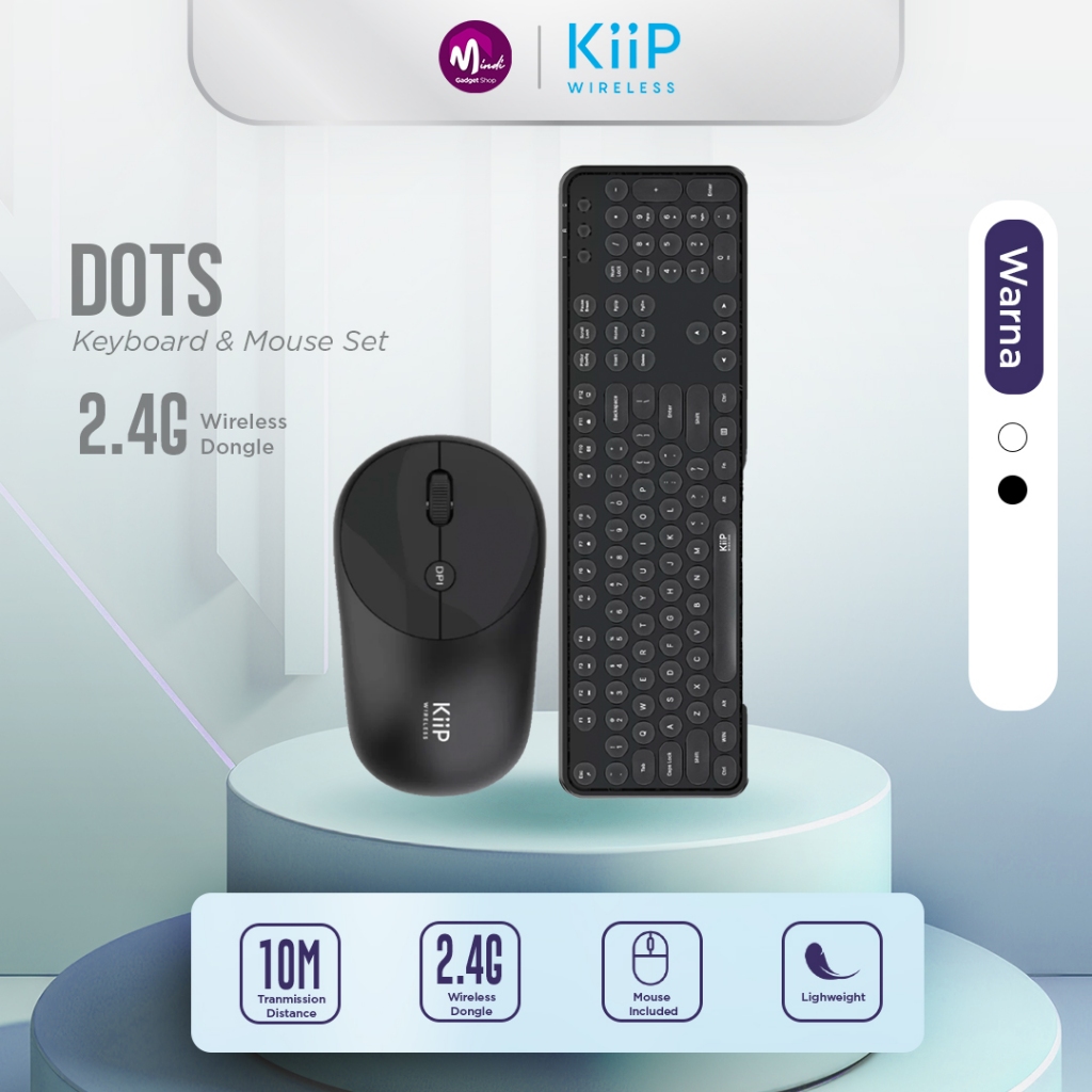 Jual KiiP - DOTS Keyboard Mouse Set Wireless 2.4G | Shopee Indonesia