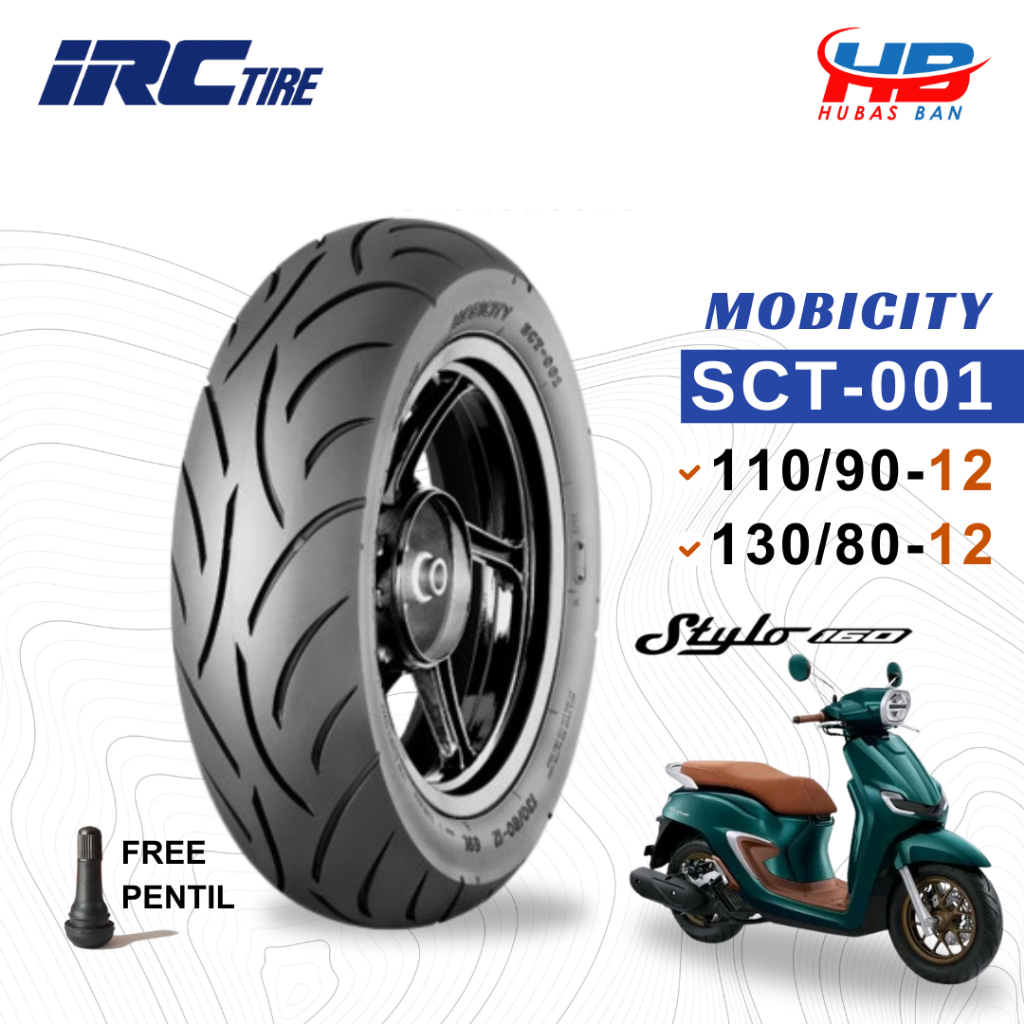 Jual Ban Honda Stylo 160 IRC SCT 001 110/90-12 & 130/80-12 Mobicity ...