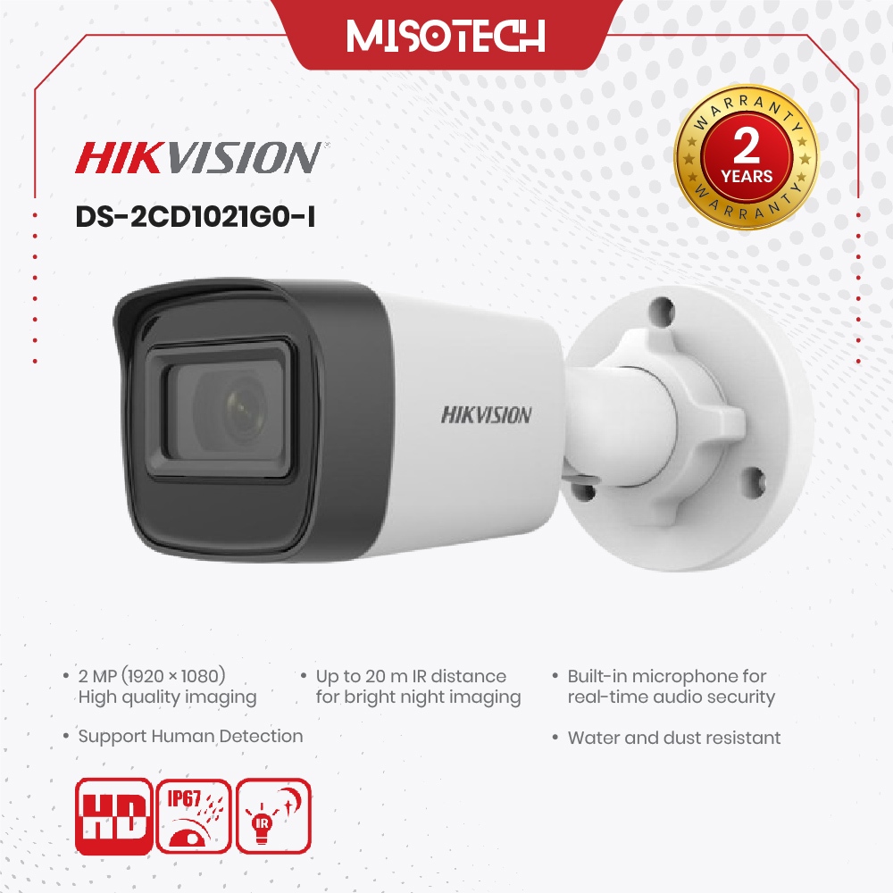 Jual Hikvision DS-2CD1021G0-I 2MP IP Camera Outdoor PoE H.265 IP67 ...