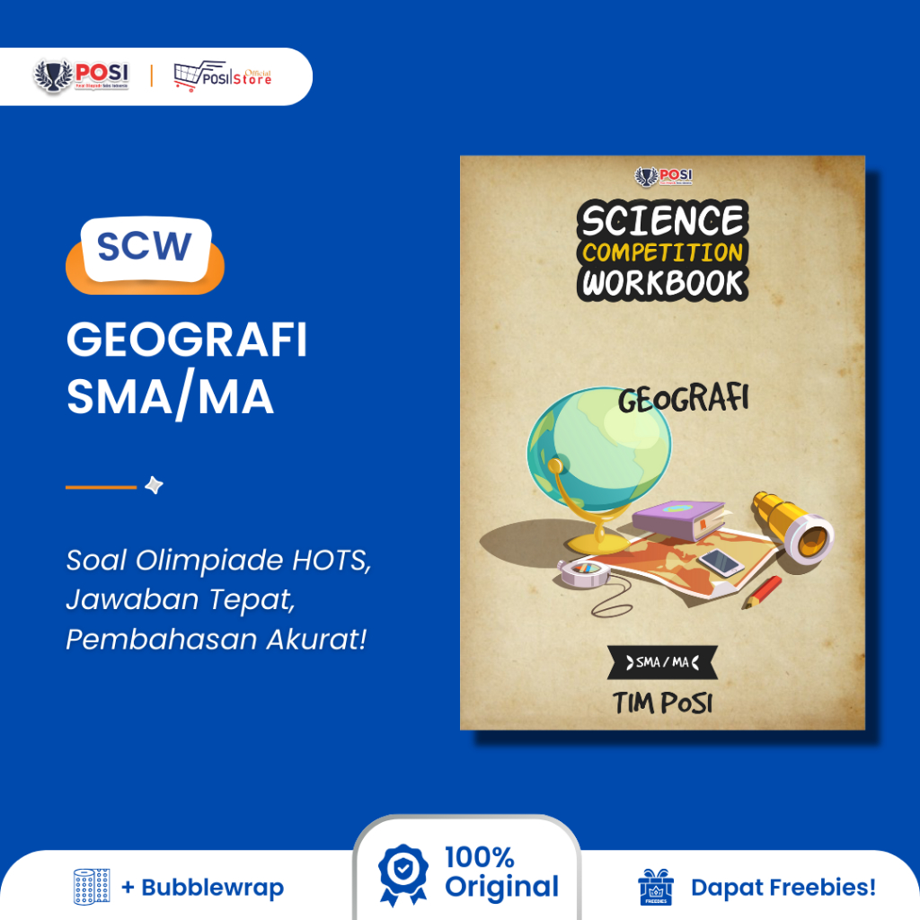 Jual Buku Olimpiade POSI Persiapan OSN SCW GEOGRAFI SMA/MA Full Soal Latihan PLUS Pembahasan ...