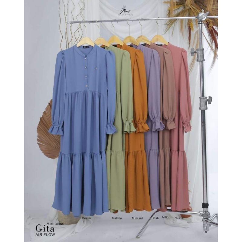 Jual Gita Midi Dress By Ar Rafi | Shopee Indonesia