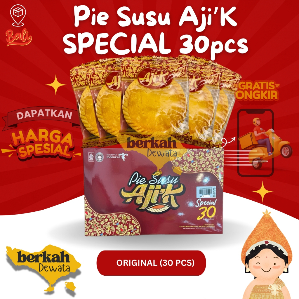 Jual Pie Susu Ajik Krisna Special Asli Bali 30 pcs (Original) Oleh Oleh Khas Bali Asli | Shopee ...