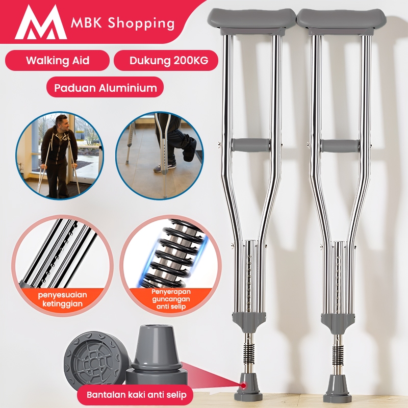 Jual Tongkat Ketiak aluminium Tongkat Kruk Crutch Alat Bantu Jalan Kruk ...