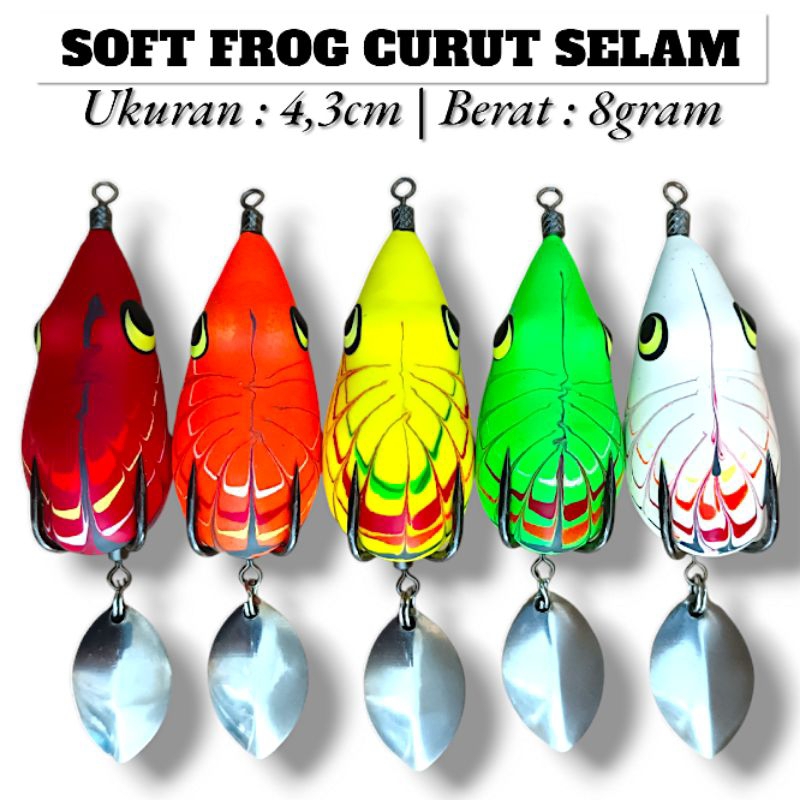 Jual SOFT FROG CURUT SELAM. UKURAN 4,3CM. BERAT 8GRAM.INTAN LURE'S ...
