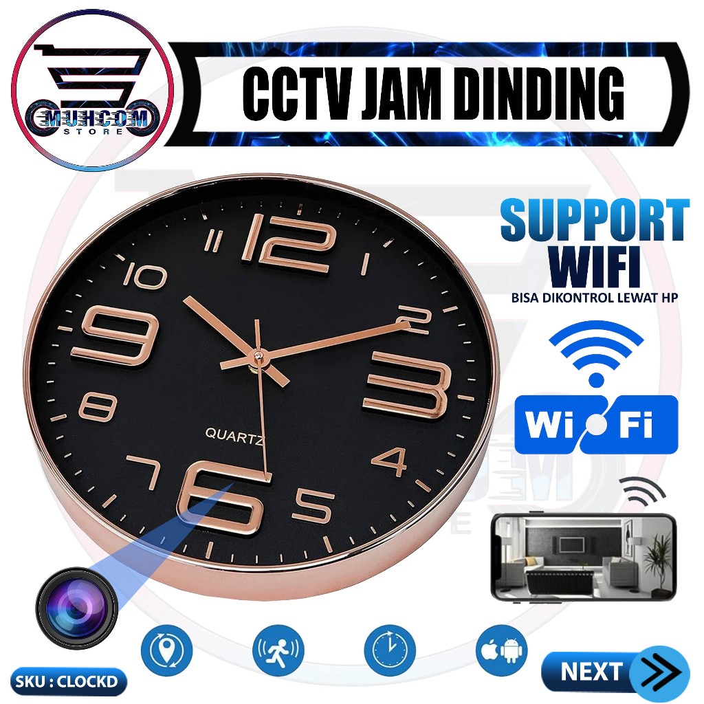 Jual Smart CCTV IP Kamera Wifi Wall Clock Jam Dinding Wireless Hidden ...