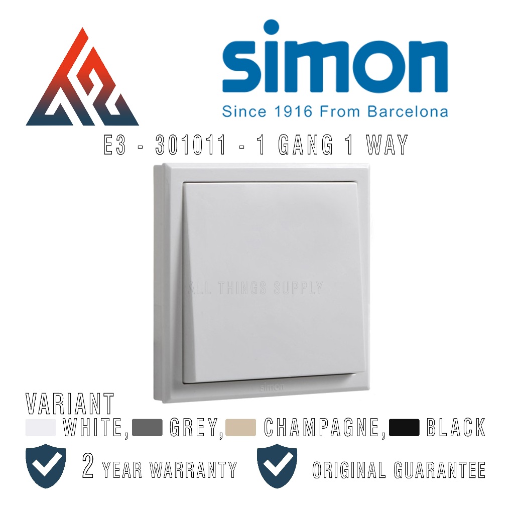 Jual Simon E3 Saklar Lampu Engkel 1 Gang 1 Way Single - 301011 | Shopee ...