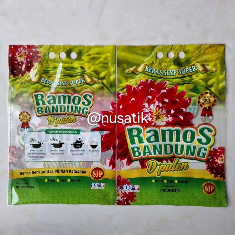 Jual 100pcs kemasan plastik packing beras ramos bandung 5kg | Shopee ...