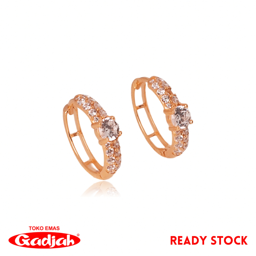 Jual Anting Emas Jepret Solitaire 2 Baris Mata Tabur - Toko Emas Gadjah ...