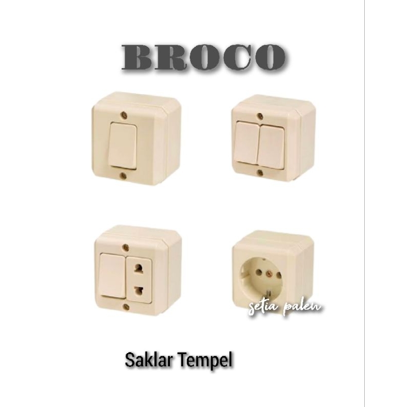 Jual SAKLAR TEMPEL BROCO SAKLAR OB(OUTBOW) SINGLE SWITCH DOUBLE SWITCH ...