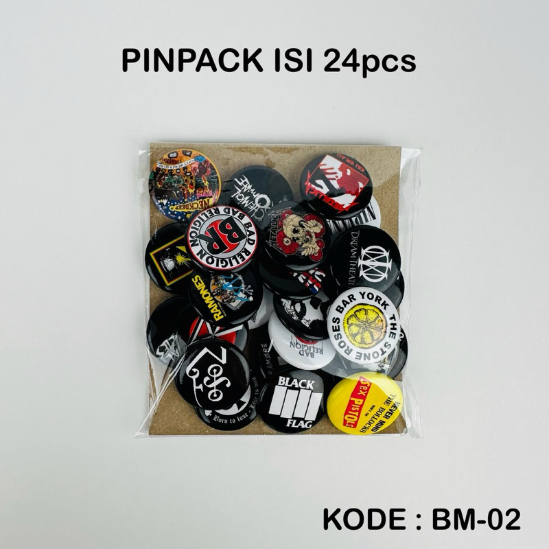 Jual [ PINPACK ISI 24pcs ] Pin pack musik / band Nirvana Metalica Best ...
