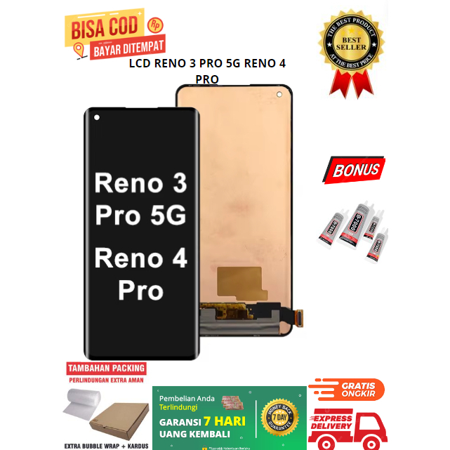 Jual LCD OPPO RENO 3 PRO 5G RENO 4 PRO FULLSET TOUCHSCREEN BLACK ...