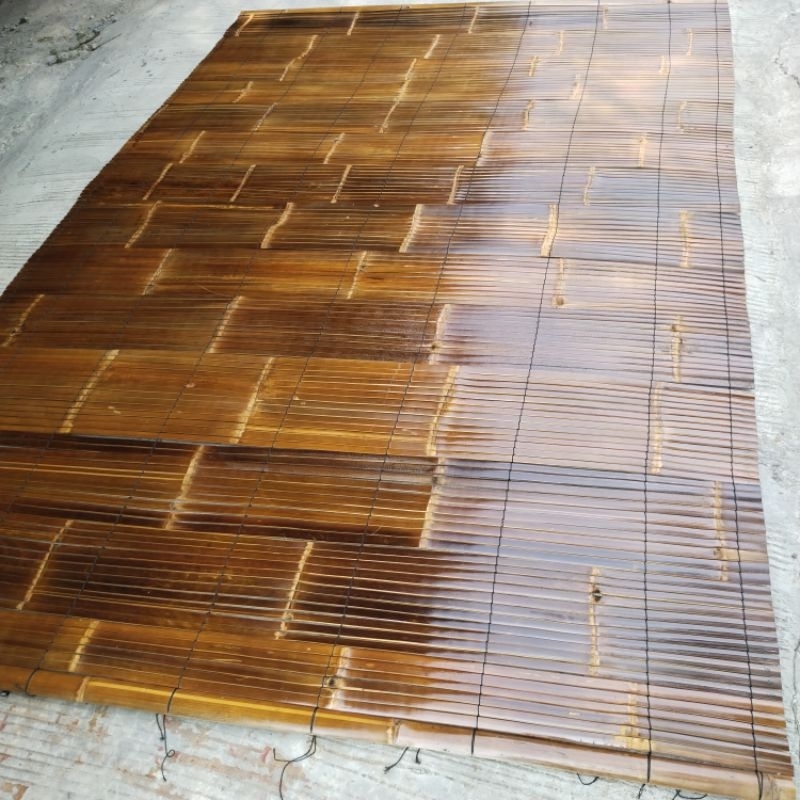 Jual Tirai bambu hitam L1,5x3m/1,5x275 vernis plitur Lengkap katrol ...