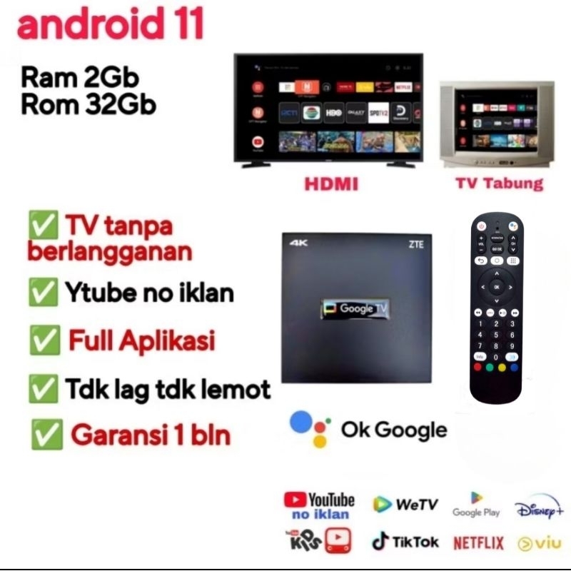 Jual Stb android box 4K ZTE B866F ram 2/32GB OS11 root unlock full app | Shopee Indonesia