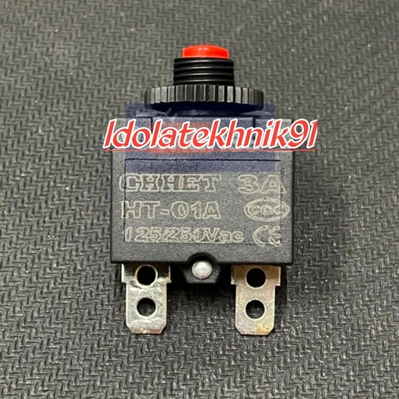 Jual Circuit Breaker Push Reset MCB Overload 3A125/250 Volt AC,32 Volt ...