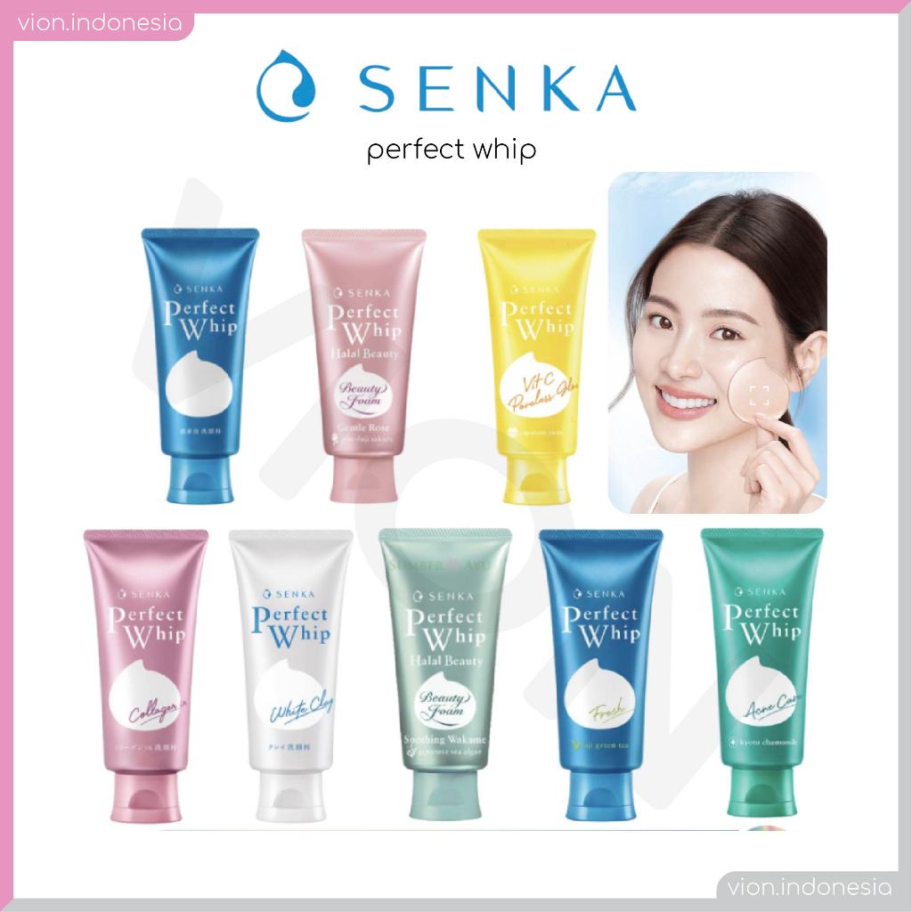 Jual SENKA Perfect Whip White Clay Anti Shine Vibrant White Facial Foam ...