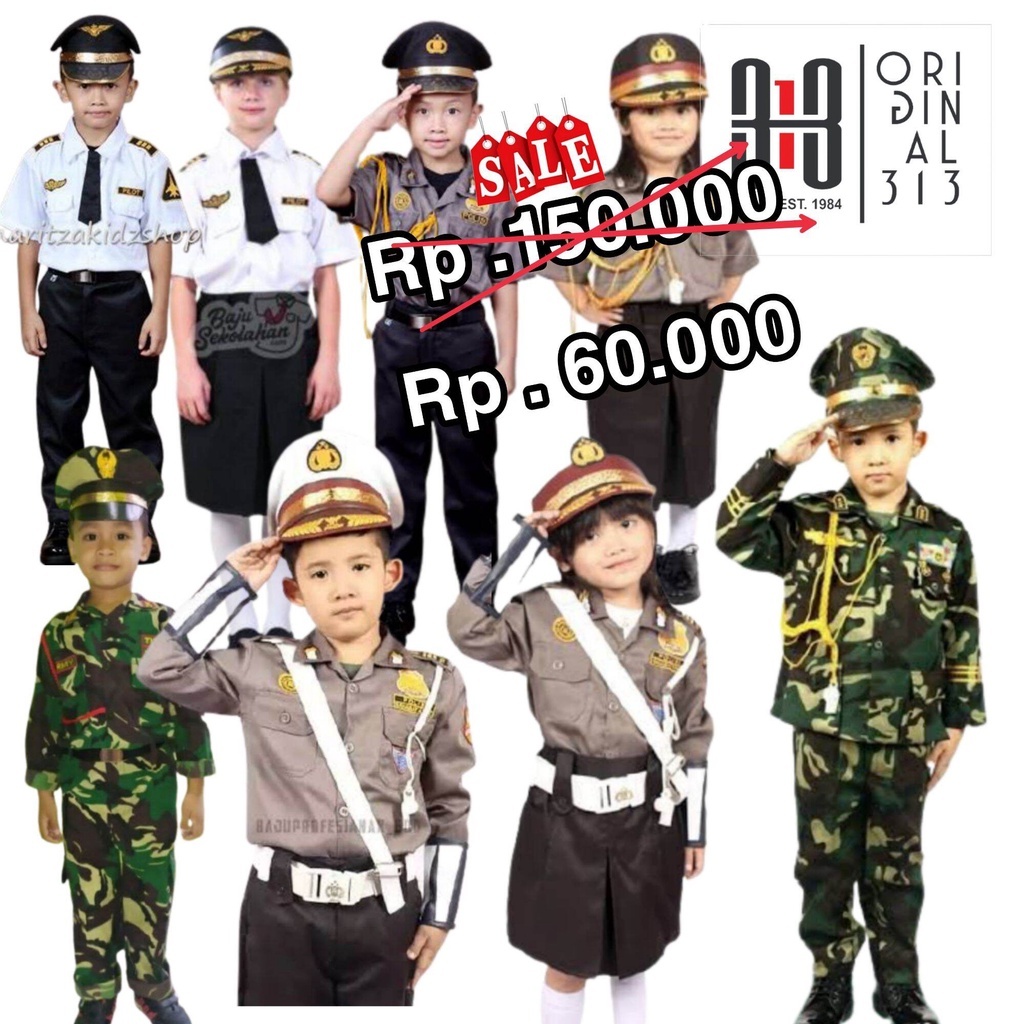 Jual baju seragam polisi anak baju profesi polantas anak 1 set | Shopee ...
