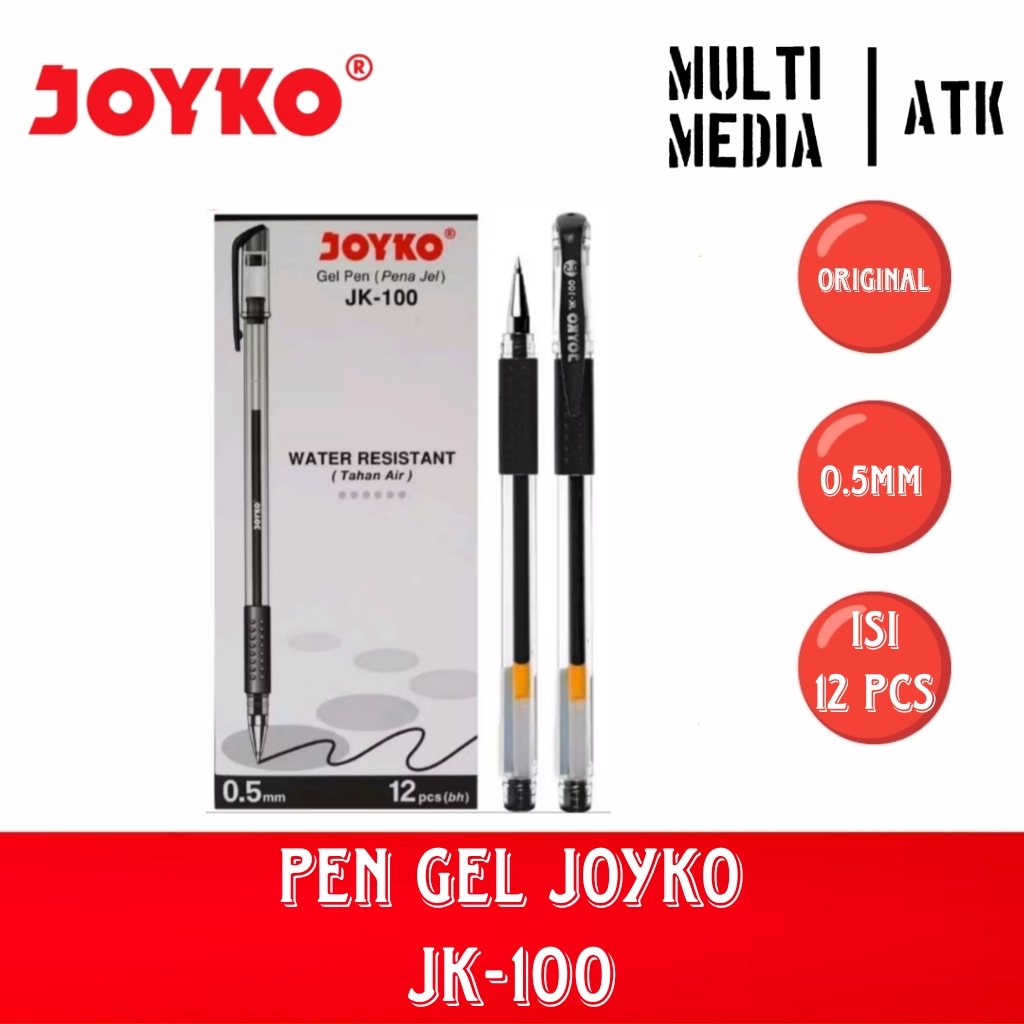 Jual GEL PEN / PULPEN JOYKO JK-100 0.5mm (12 PCS) | Shopee Indonesia