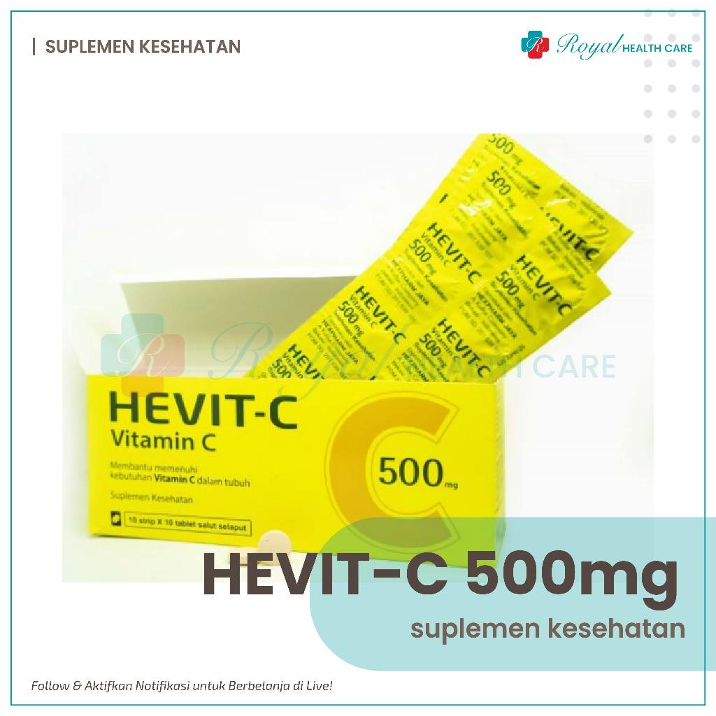 Jual HEVIT-C VIT C 500 MG STRIP 10 Tablet Memenuhi Kebutuhan VitC dlm ...