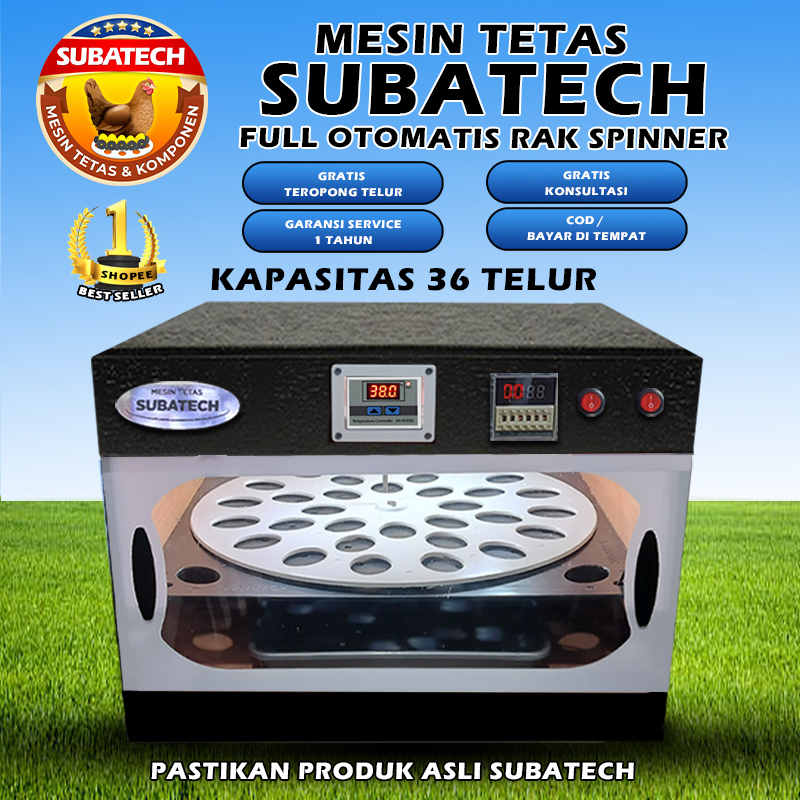 Jual SUBATECH Mesin Tetas Telur Full Otomatis Rak Spinner Kap 36 ...