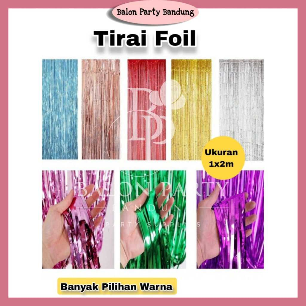 Jual [ SATUAN ] Tirai Foil Polos Ukuran 1x2 Meter / Aksesoris Rumbai ...