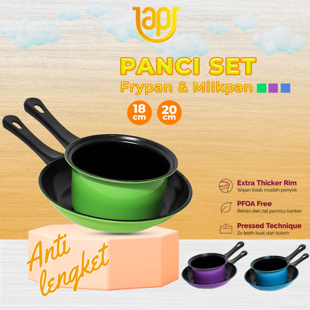 Jual Uapofficial Milk Pan 14cm Set Fry Pan 20cm Anti Lengket Set Panci ...
