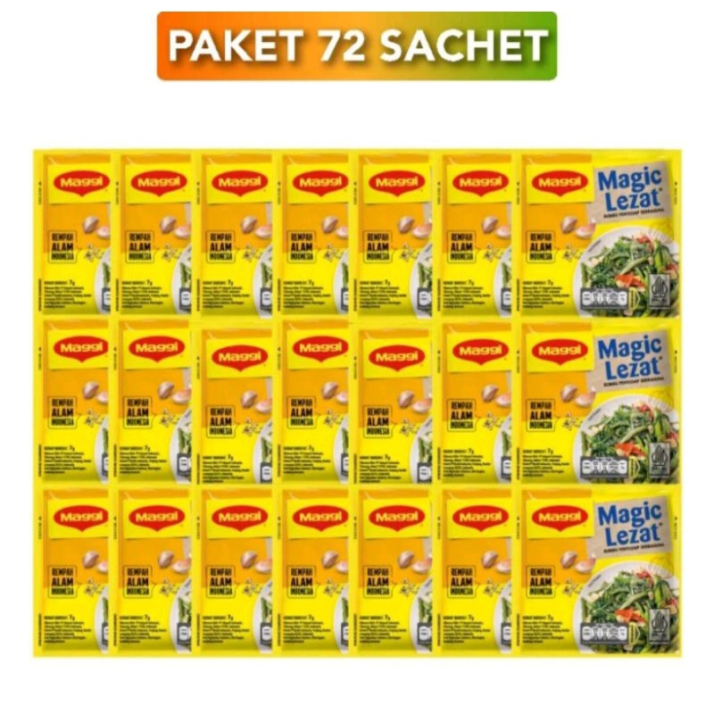Jual MAGGI MAGIC LEZAT SACHET 7GR [HARGA PER PACK ISI 72 SACHET ...