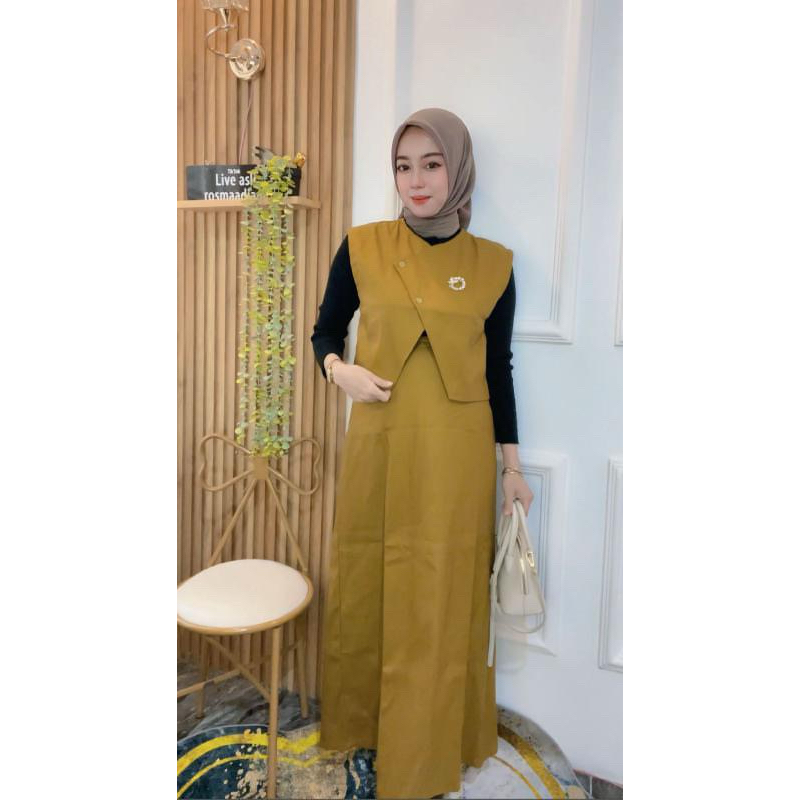 Jual Nana Set Setelan rompi dan rok span bahan chinos by Abidahgallery ...