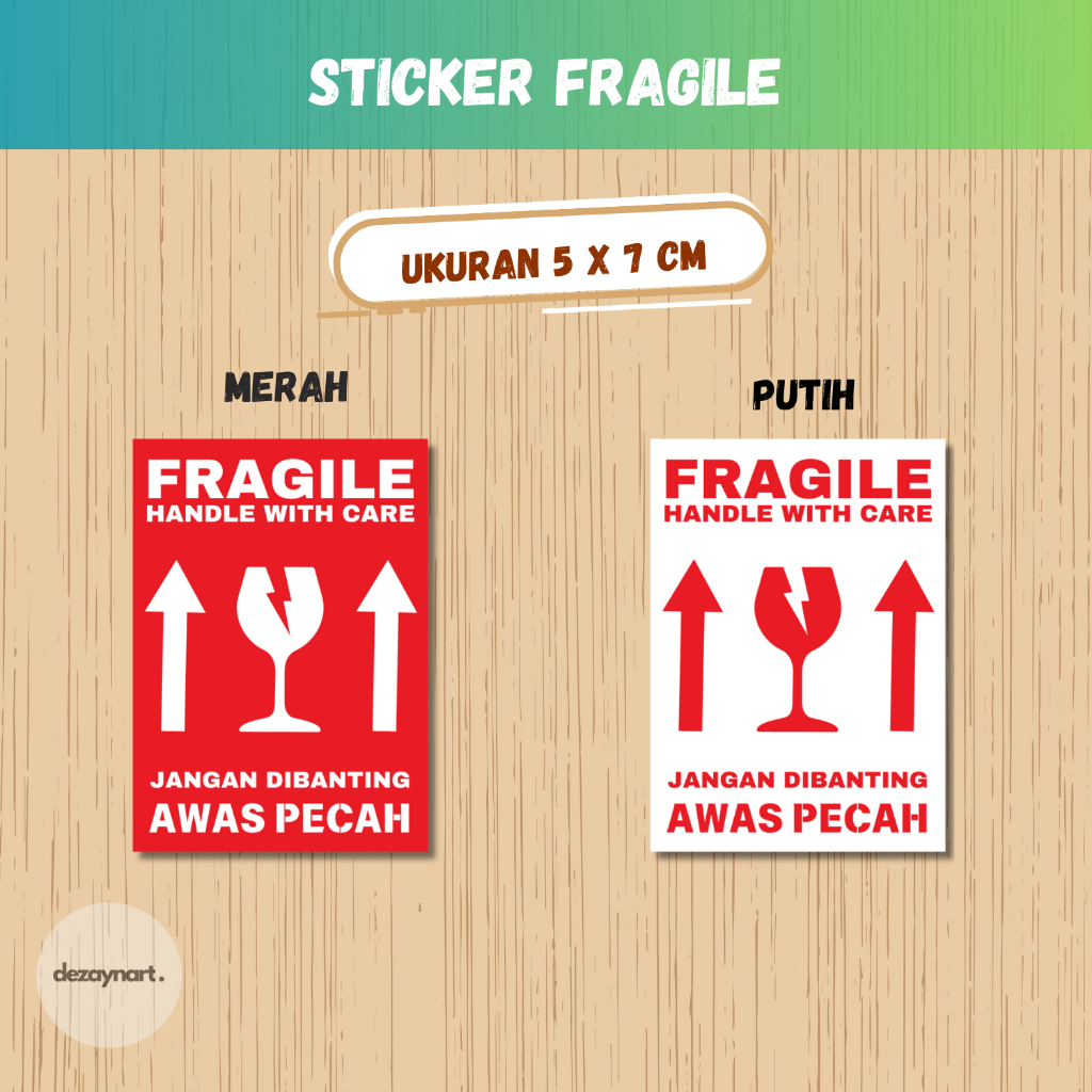 Jual Sticker Fragile Merah Putih Murah / Stiker Pecah Belah Kemasan ...