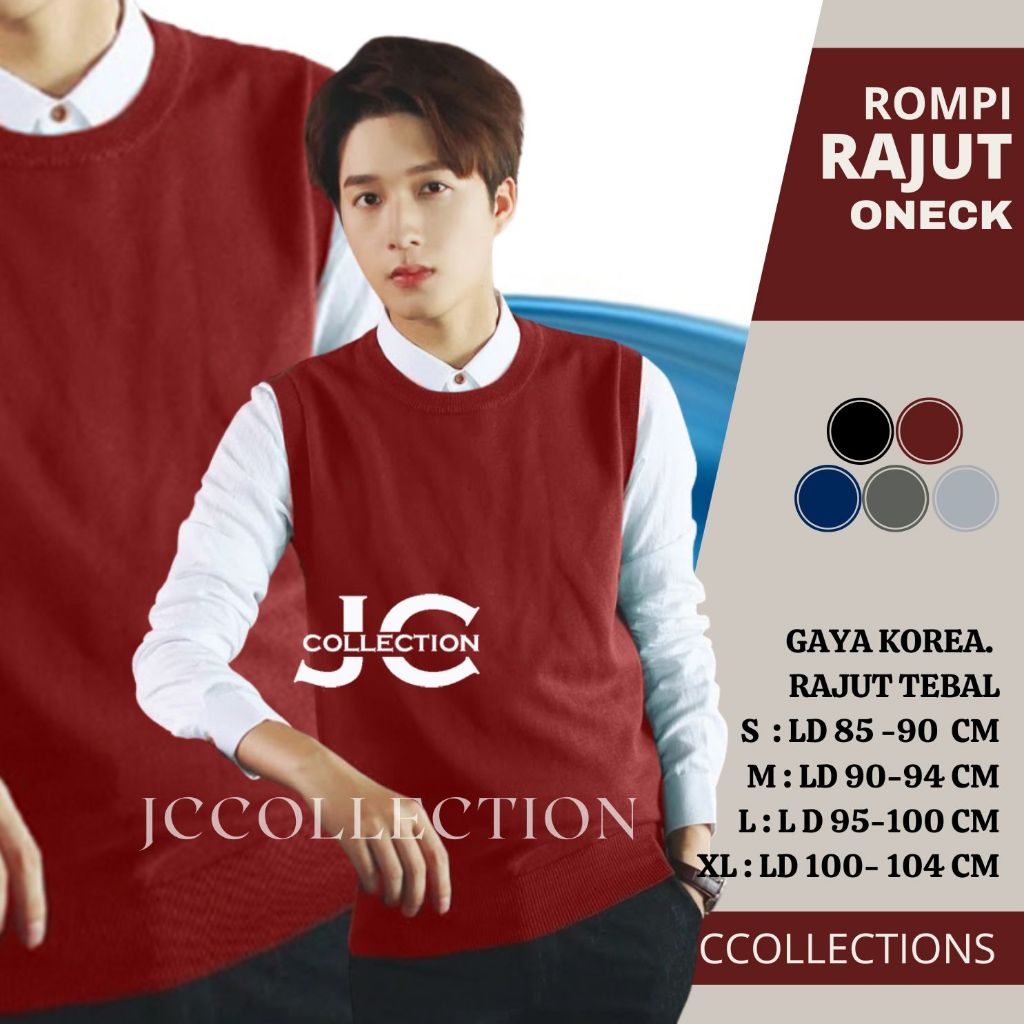 Jual Rompi Vest Rajut Pria Korea Leher O - Odwin/ ONeck Vest Knitting ...