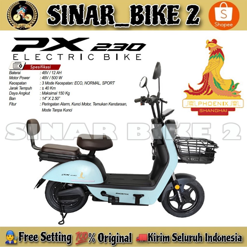Jual Sepeda Listrik PHOENIX PX 230 500 Watt Electric E-Bike | Shopee ...