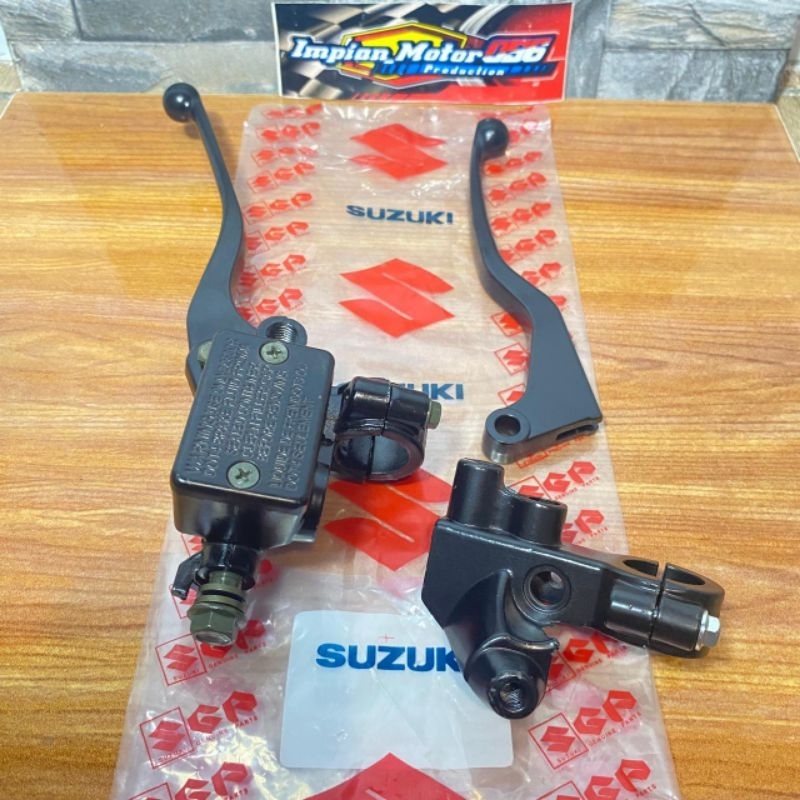 Jual Paket master rem assy + dudukan handle kopling dudukan sepion + handle kopling motor Suzuki ...