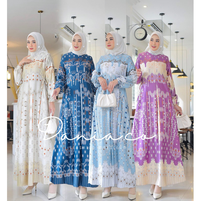Jual GAMIS MOTIF AFIA SILK PREMIUM QUALITY / GAMIS MEWAH / GAMIS ...