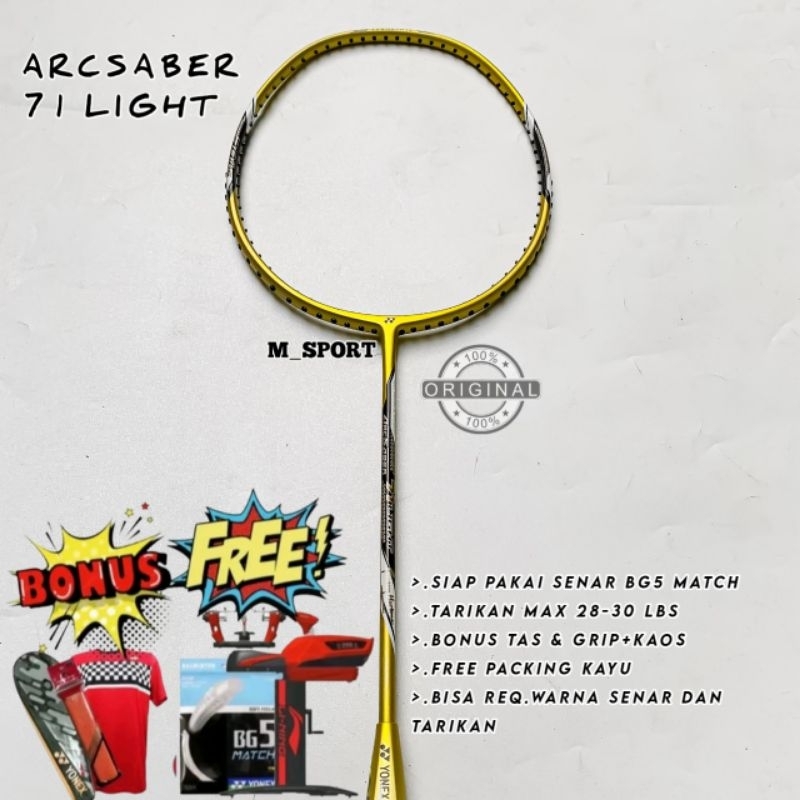 Jual Raket Badminton Yonex Arc Saber 71 Light Rudy Hartono Raket Original | Shopee Indonesia