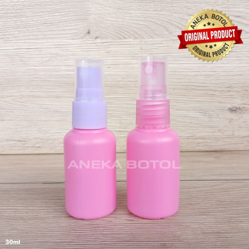 Jual BOTOL HDPE 30 ML PINK TUTUP SPRAY WARNA WARNI/ANEKA BOTOL KOSMETIK ...