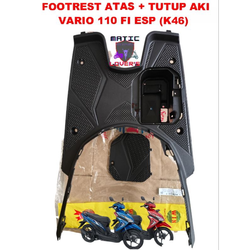 Jual Step floor bordes pijakan kaki atas set tutup aki vario 110 fi led esp stater halus K46 ...